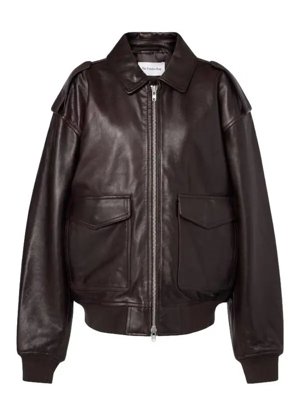 THE FRANKIE SHOP Viper Leather Jacket - Purple