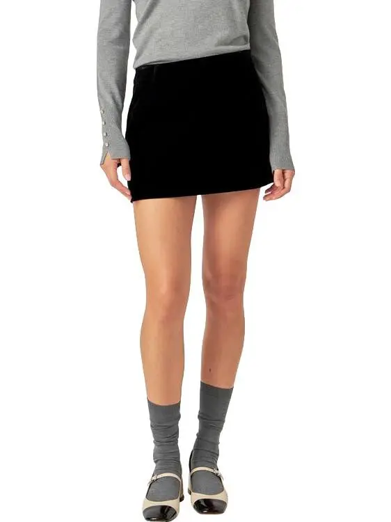 English Factory Velvet Skort - Black