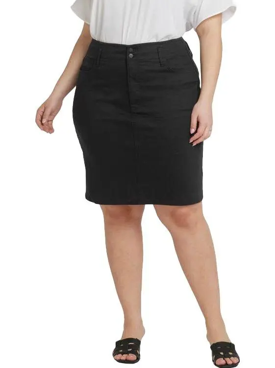 NYDJ Hollywood High Waist Denim Skirt - Black