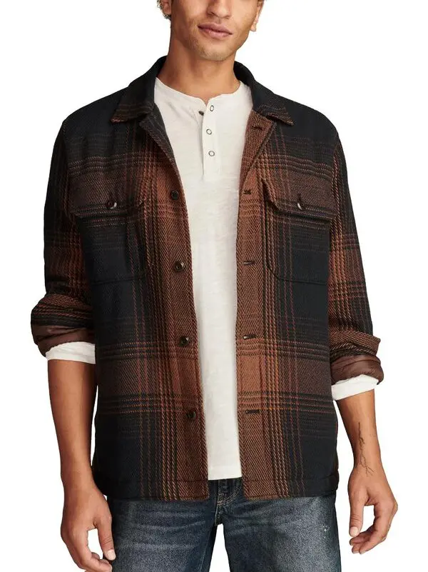 Lucky Brand Plaid Cotton Button-up Shirt Jacket - Plaid Multi