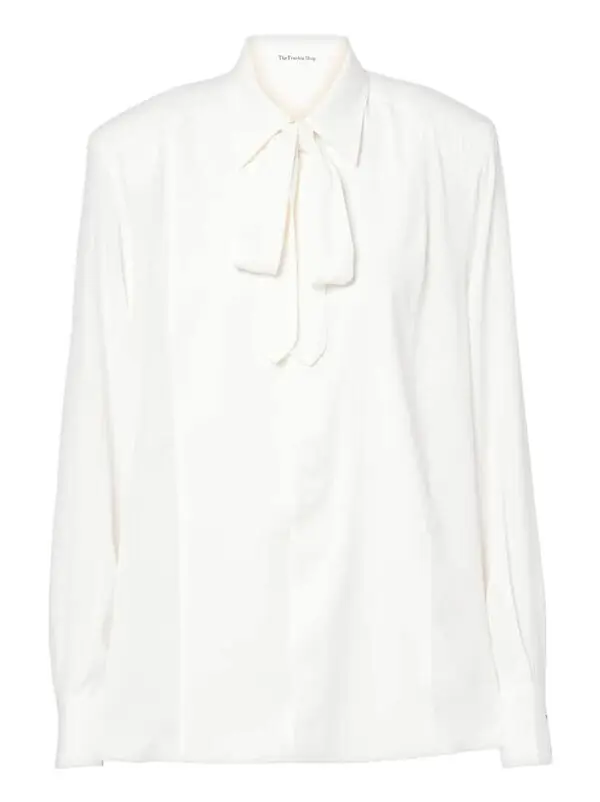 THE FRANKIE SHOP Sophie Satin Shirt - White
