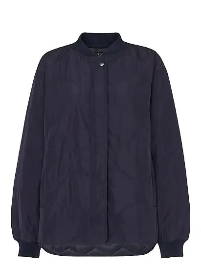 Whistles Ida Quilted Oversized Woven Jacket - Navy