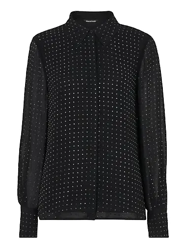 Whistles Diamante-embellished Woven Blouse - Black
