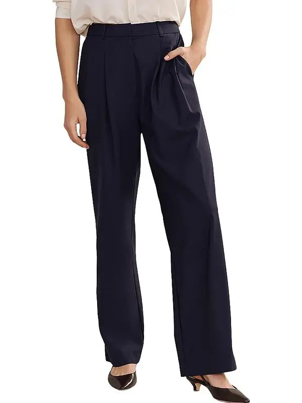 Jenni Kayne Jones Pleated Wool Pants - Navy