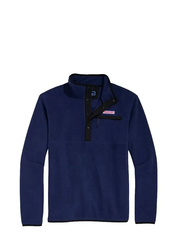 Vineyard Vines Harbor Fleece Quarter Snap Sweater - Forest
