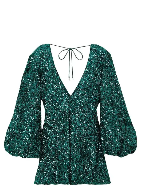 ROTATE BY BIRGER CHRISTENSEN Darsie Sequined Mini Dress - Emerald
