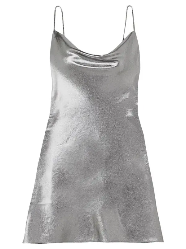 ROTATE BY BIRGER CHRISTENSEN Sidney Metallic Mini Dress - Silver