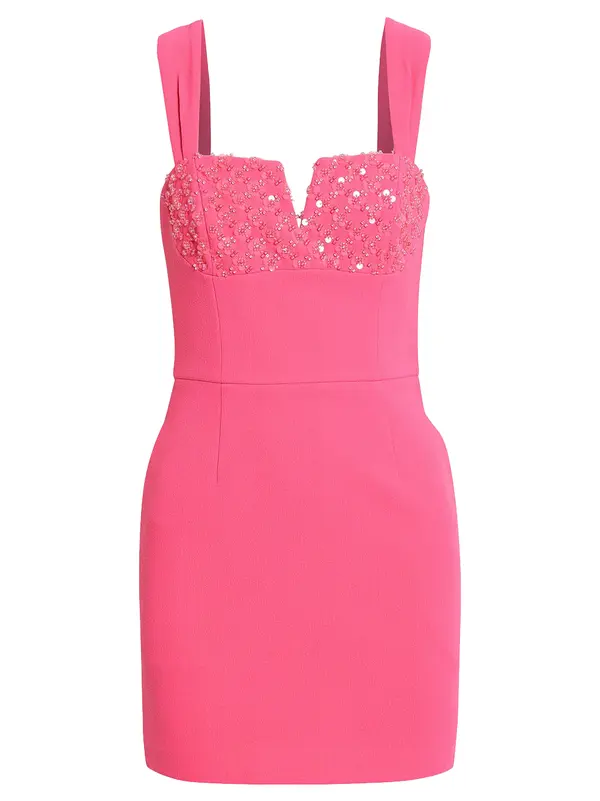 Rebecca Vallance Embellished Crepe Mini Dress - Pink