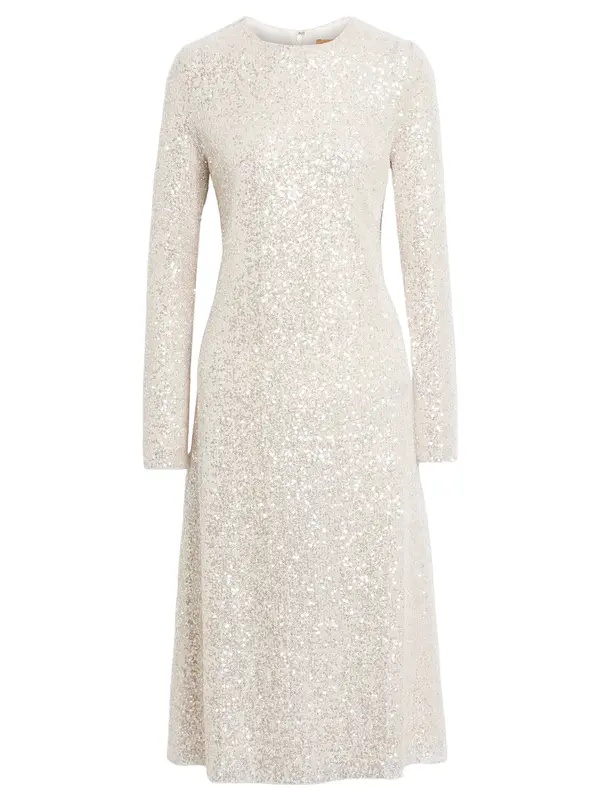 Stine Goya Celsia Sequined Tulle Midi Dress - Off-white
