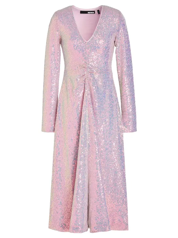 Remain Birger Christensen Sierra Sequined Midi Dress - Baby Pink