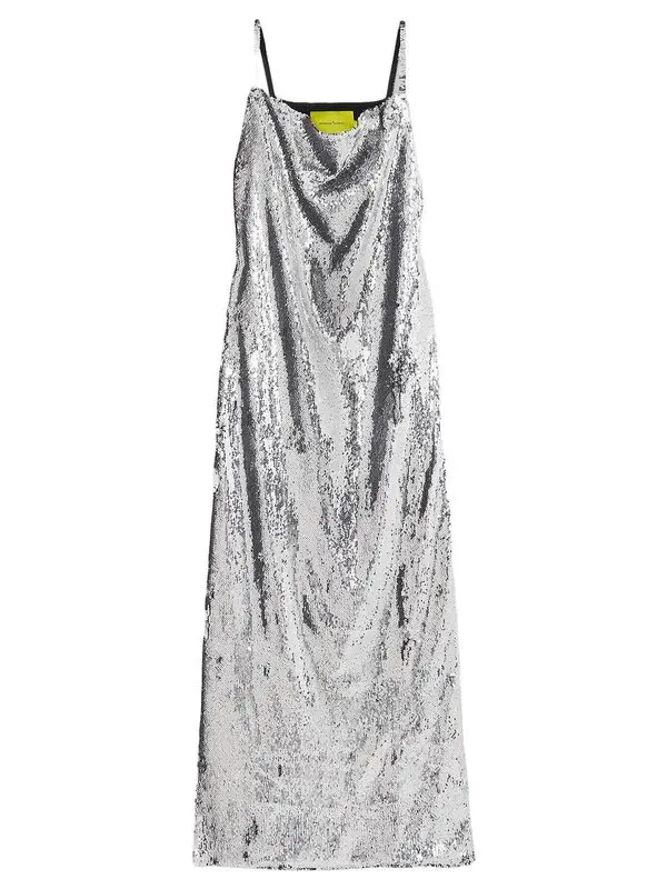 MARQUES' ALMEIDA Sequined Tulle Maxi Dress - Silver