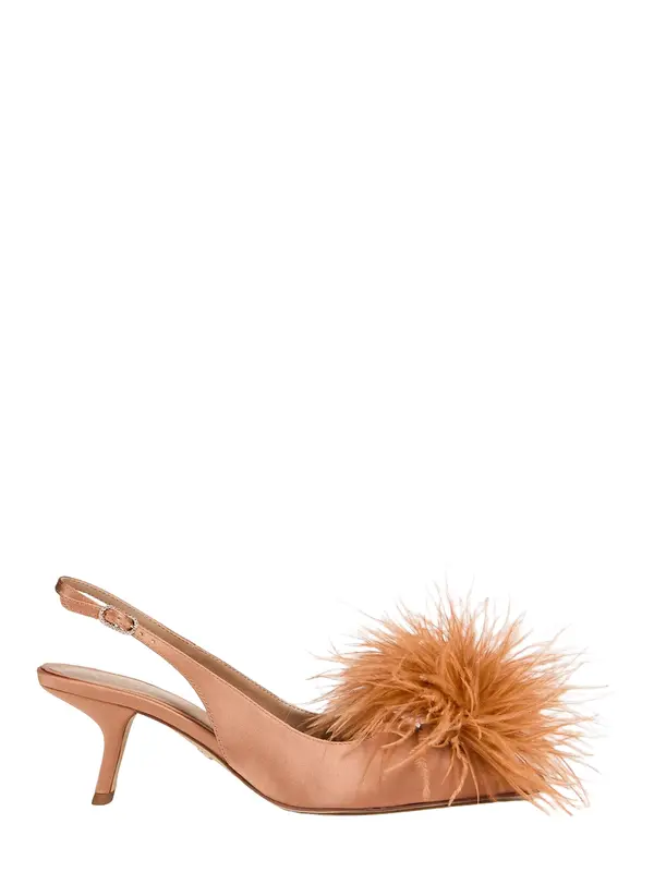 Sam Edelman Bianka Feather-trimmed Slingback Pumps - Antique Rose