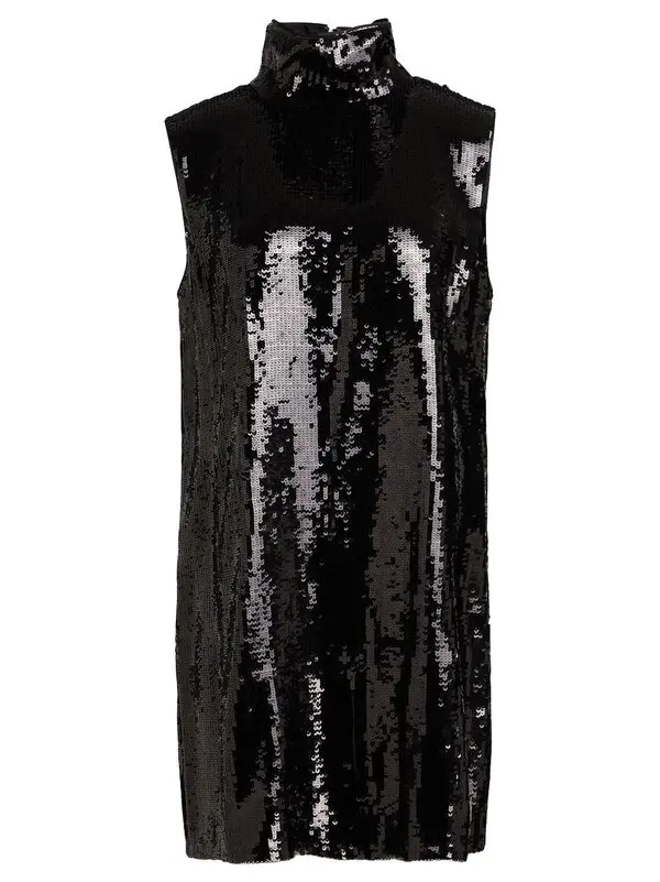 Theory Sequined Crepe Mini Dress - Black