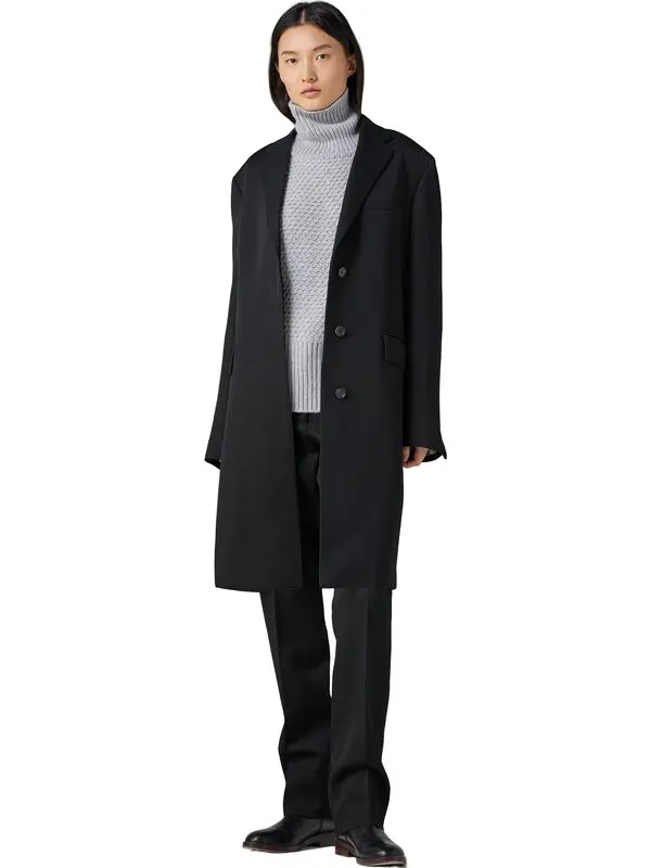 Veronica De Piante Arlo Coat In Wool Twill - Black