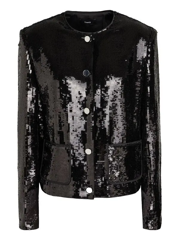 Theory Sequined Satin Jacket - Black