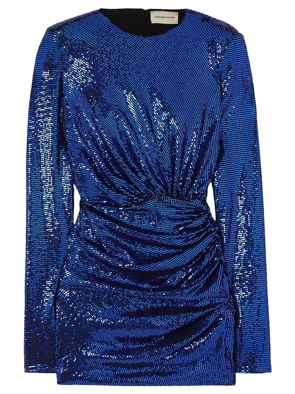 Alexandre Vauthier Ruched Sequined Mini Dress - Royal Blue
