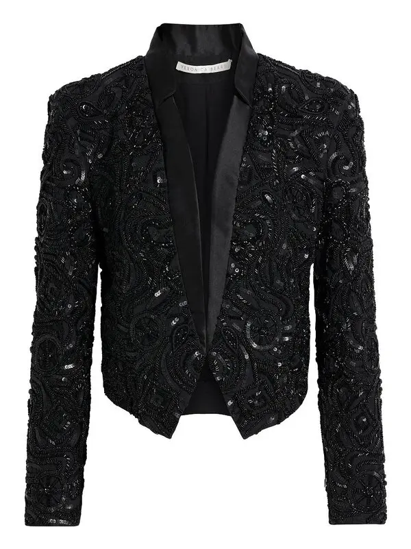 Veronica Beard Delony Embellished Cotton Jacket - Black
