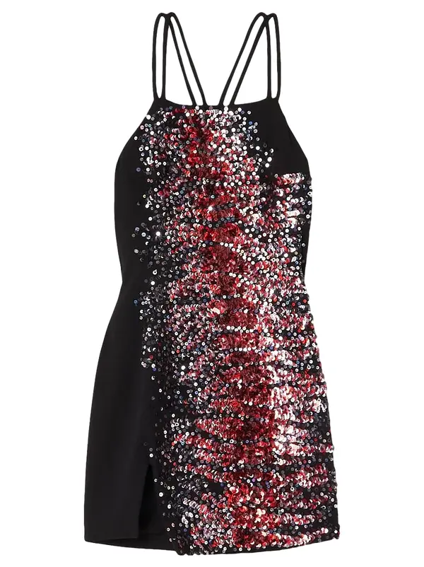 Attico Tyger Sequined Mini Dress - Black
