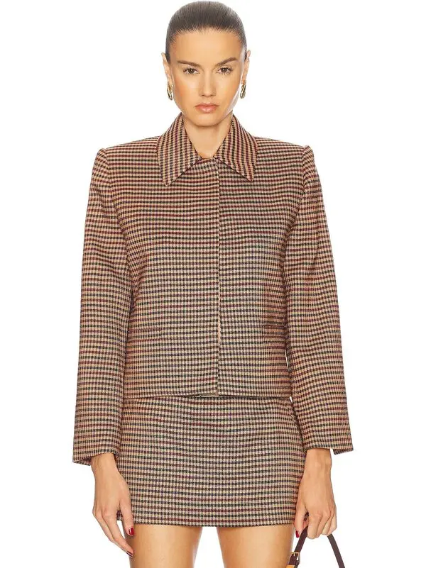 SEROYA Jessamine Jacket - Camel Houndstooth