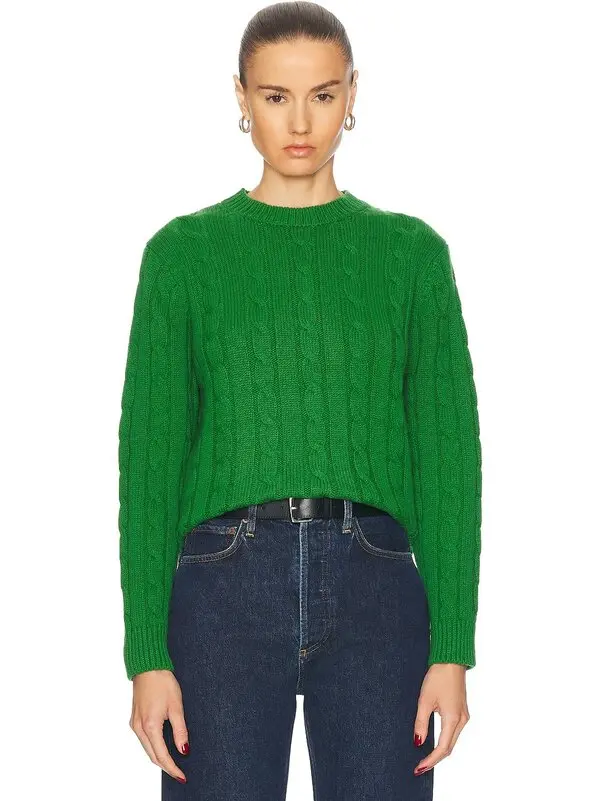&daughter Cable Crewneck Sweater - Pagoda Green