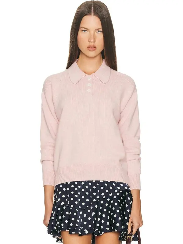 &daughter Edith Plain Polo Sweater - Pale Pink