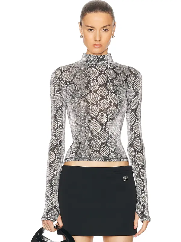Coperni Tight High Neck Top - Print Snake