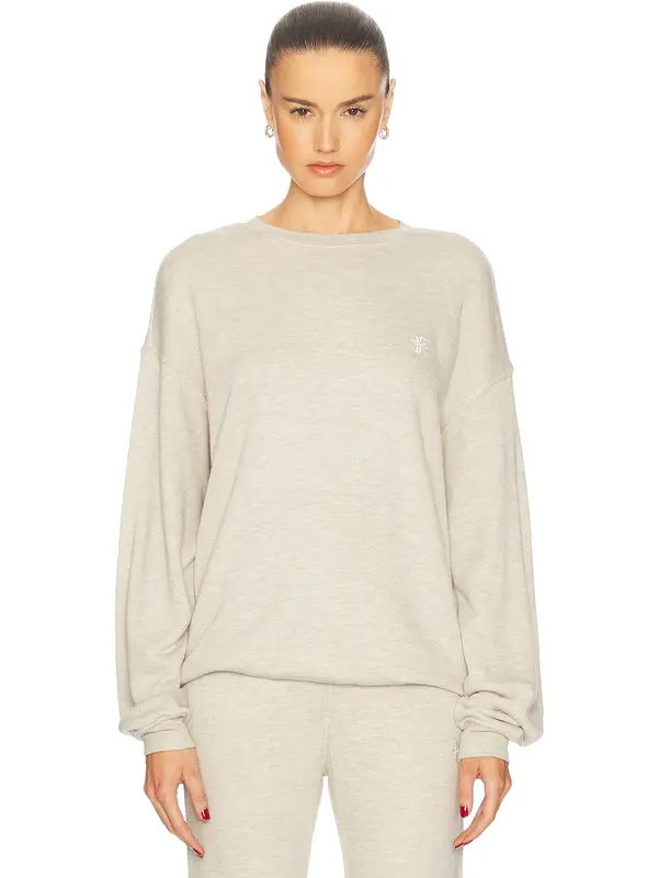 Eterne Oversized Crewneck Sweatshirt - Heather Oatmeal