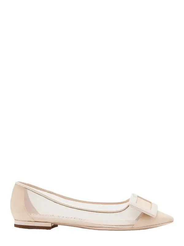 ROGER VIVIER Gommettine Mesh Ballerina Pumps - Neutral