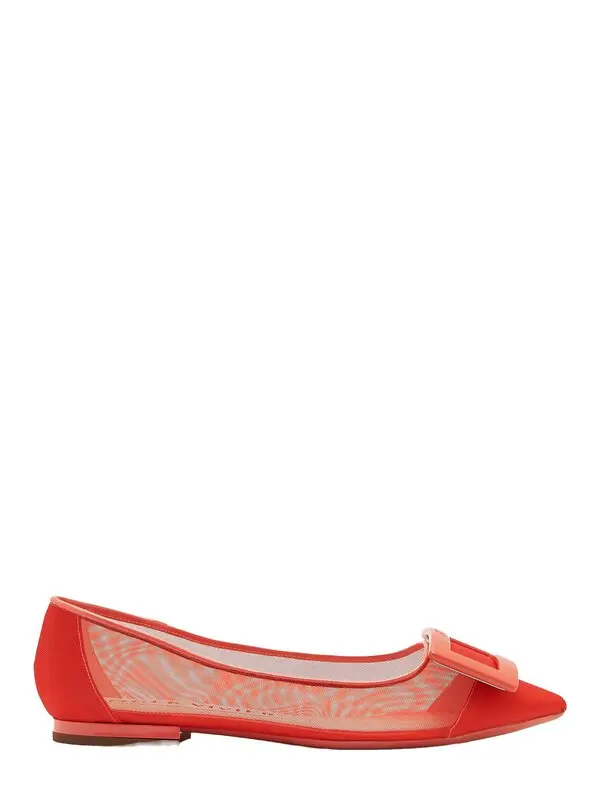 ROGER VIVIER Gommettine Mesh Ballerinas - Coral