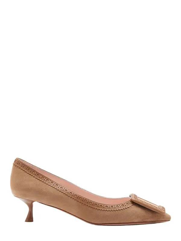 ROGER VIVIER Viv In The City Suede Pumps - Tan