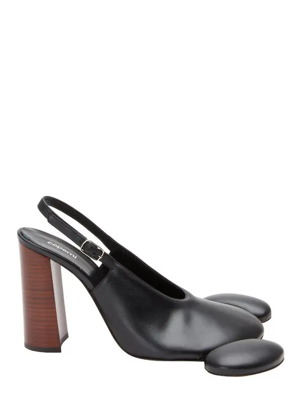 Coperni X Disney Mickey Ufo Leather Slingback Pumps - Black