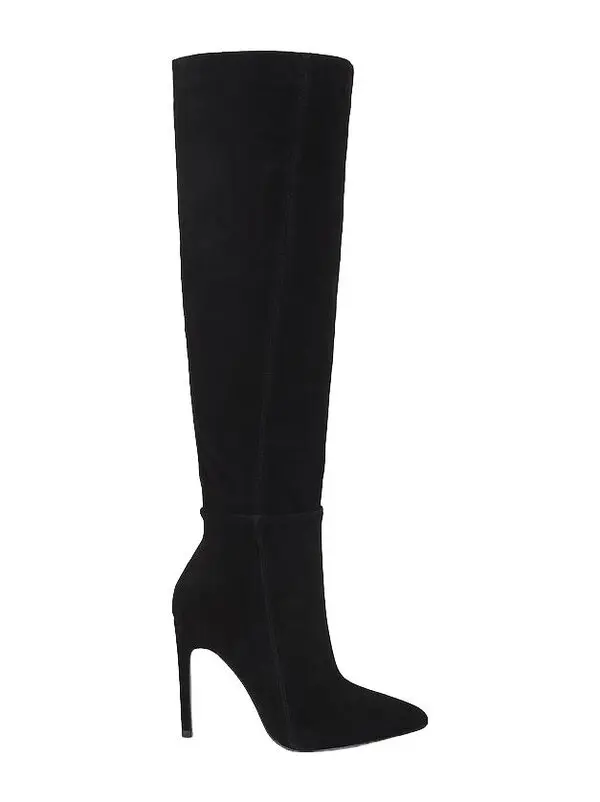 Raye Suede Stiletto Heel Pointed Toe Boots - Black