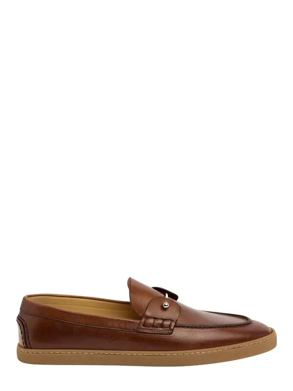 CHRISTIAN LOUBOUTIN Chambeliboat Leather Loafers - Havane