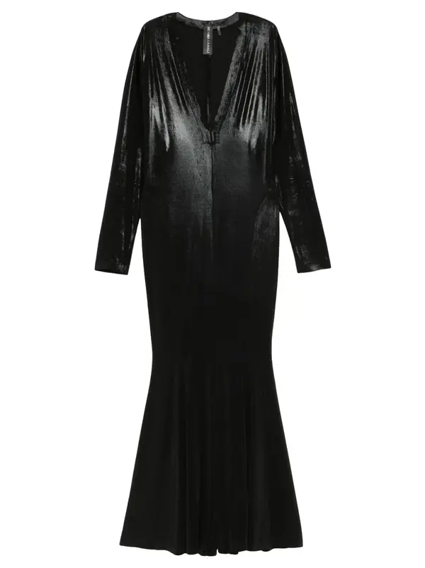 Norma Kamali V-neck Fishtail Dress - Black