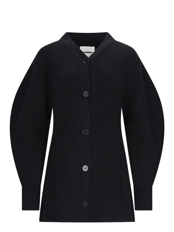 JIL SANDER Ribbed-knit Cardigan - Black