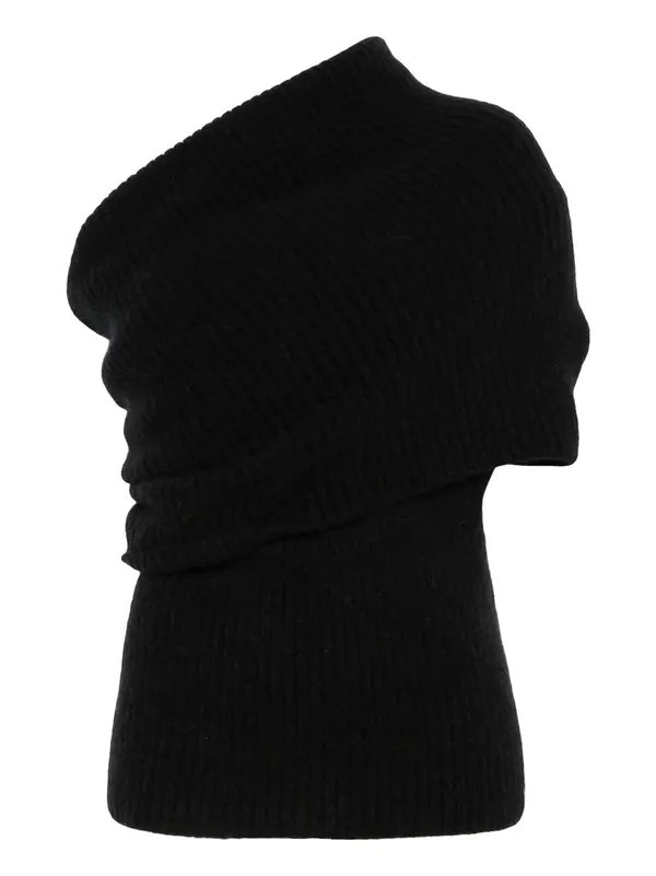 Rick Owens Draped Knitted Top - Black
