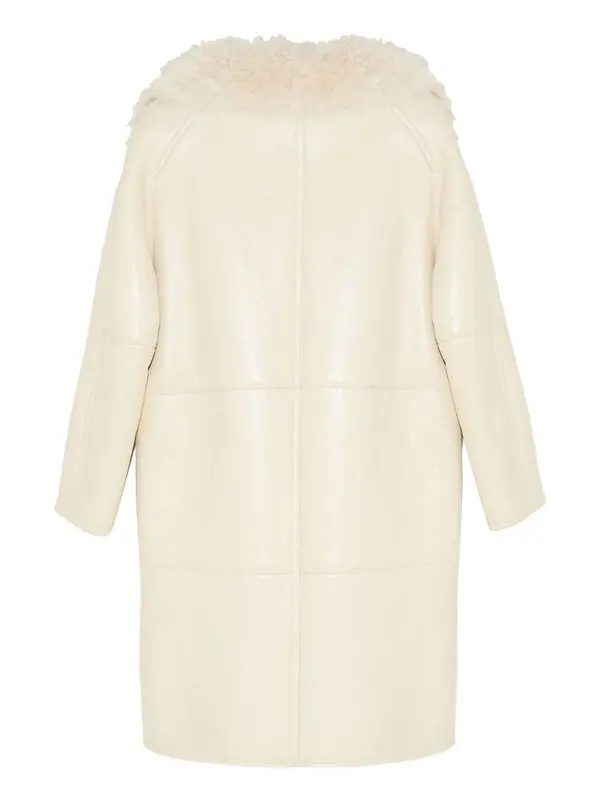 YVES SALOMON Shearling Wool Coat - Neutrals
