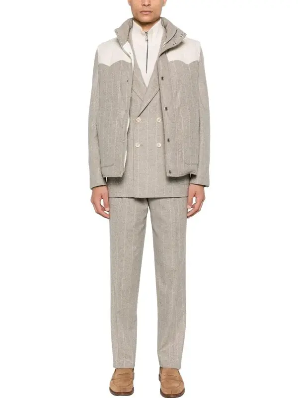 Brunello Cucinelli Pinstriped Suit - Neutrals