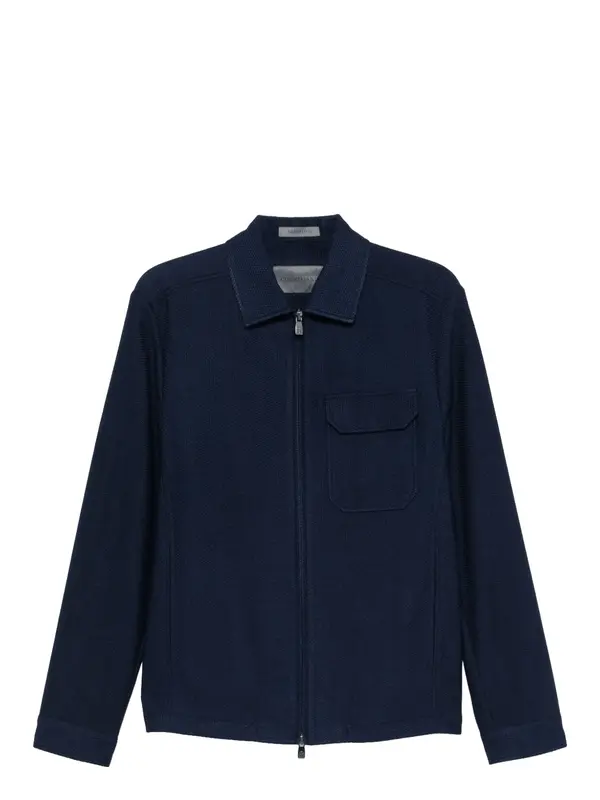 Corneliani Textured Shirt Jacket - Blue