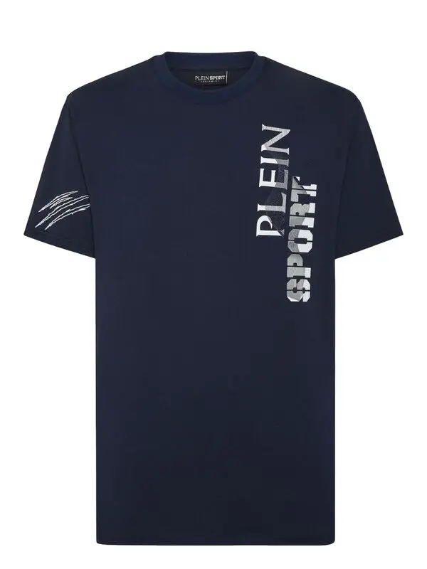 PLEIN SPORT Ss Wave Logo-print T-shirt - Blue