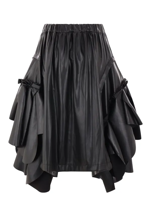 Comme Des Garçons Pleat-detailing Midi Skirt - Black