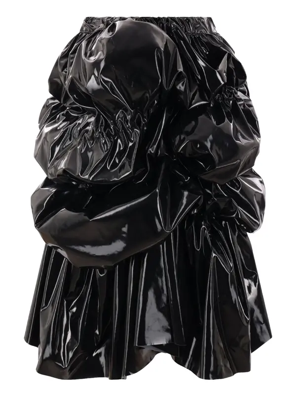 Comme Des Garçons Ruched Detailing Midi Skirt - Black