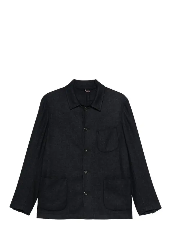 DELL'OGLIO Single-breasted Shirt Jacket - Blue
