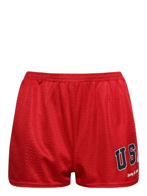 SPORTY & RICH Mesh Shorts - Red