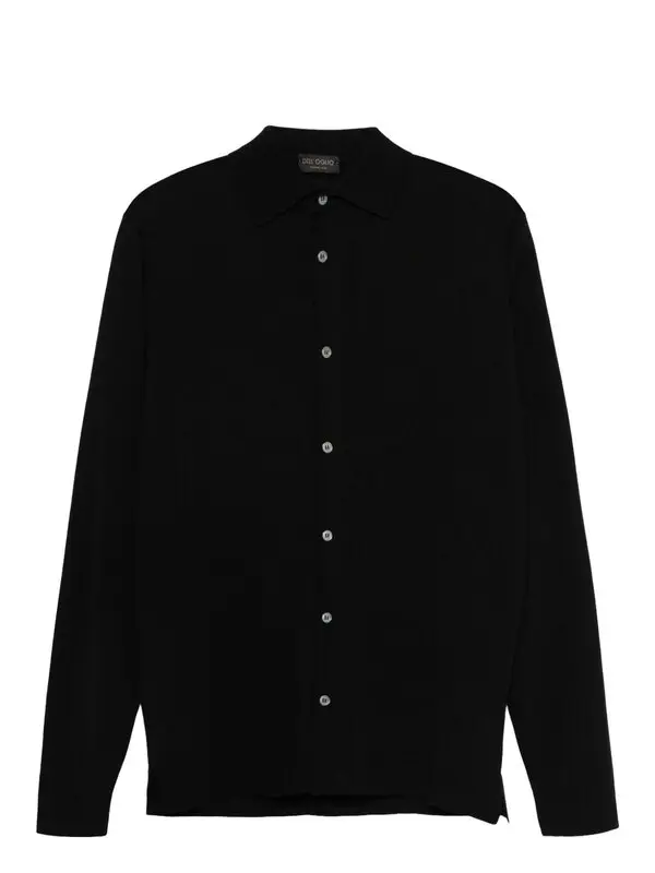 DELL'OGLIO Merino Wool Shirt - Black
