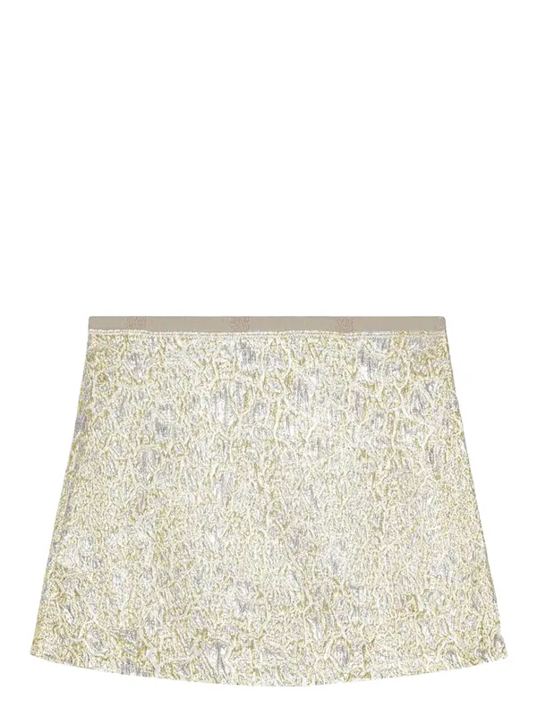GANNI Metallic Cloqué Mini Skirt - Gold