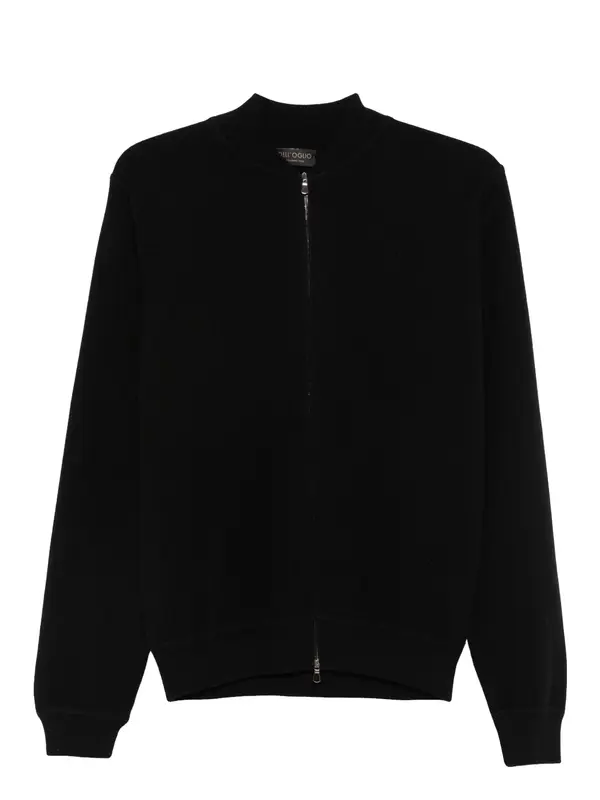 DELL'OGLIO Fine-knit Cardigan - Black