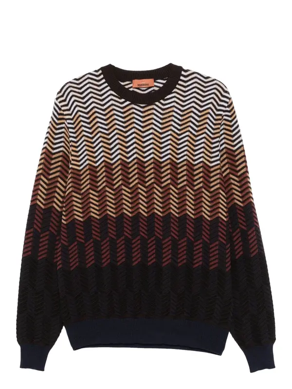 Missoni Zigzag Virgin Wool Sweater - Brown