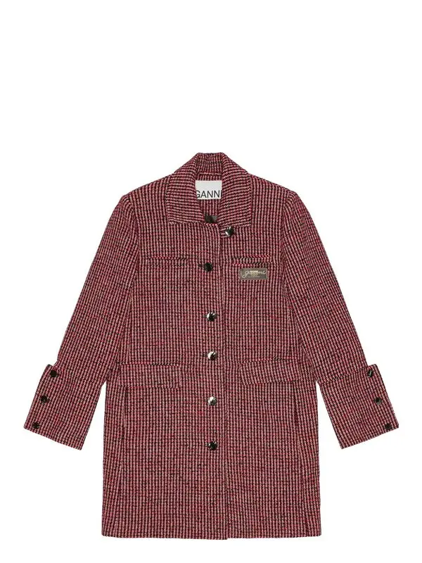 GANNI Checked Jacket - Red