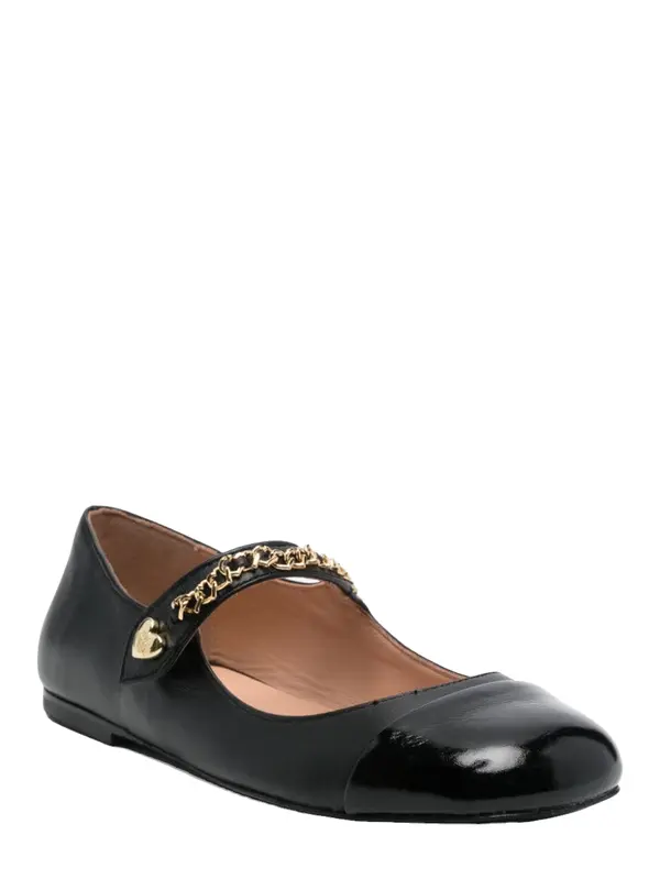 Moschino Chain-link Detail Ballet Flats - Black